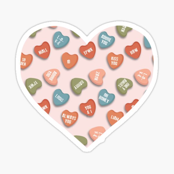 "One direction valentines hearts " Sticker by Lexyjones22 | Redbubble