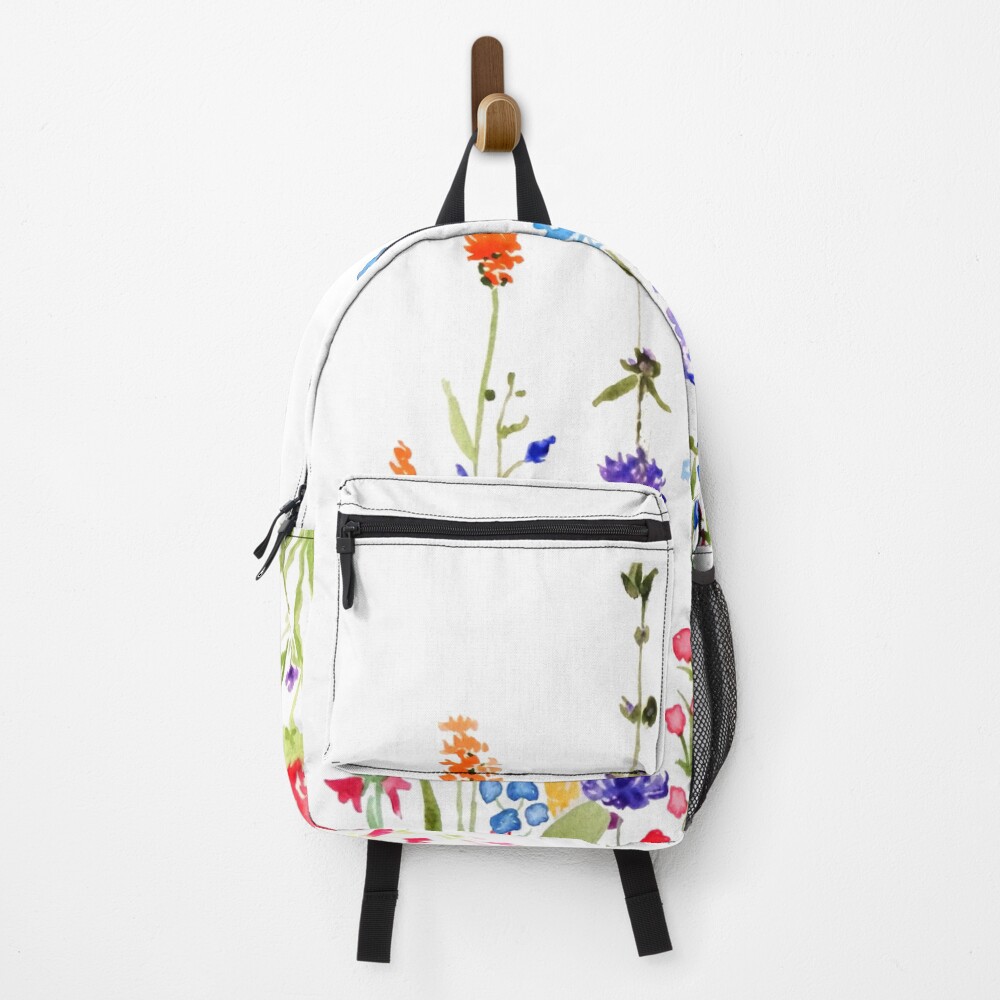 Colorful wild flowers watercolor painting | Backpack sold by Craig ...