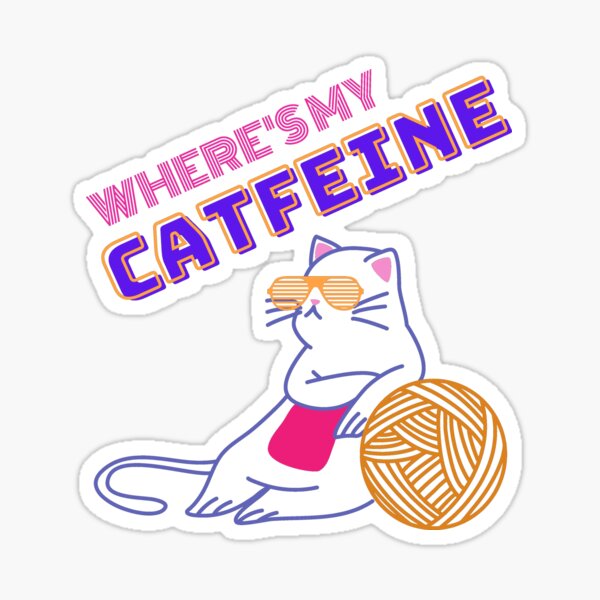 "Neon Retro - Where's My Catfeine" Sticker for Sale by kopicatcafe ...