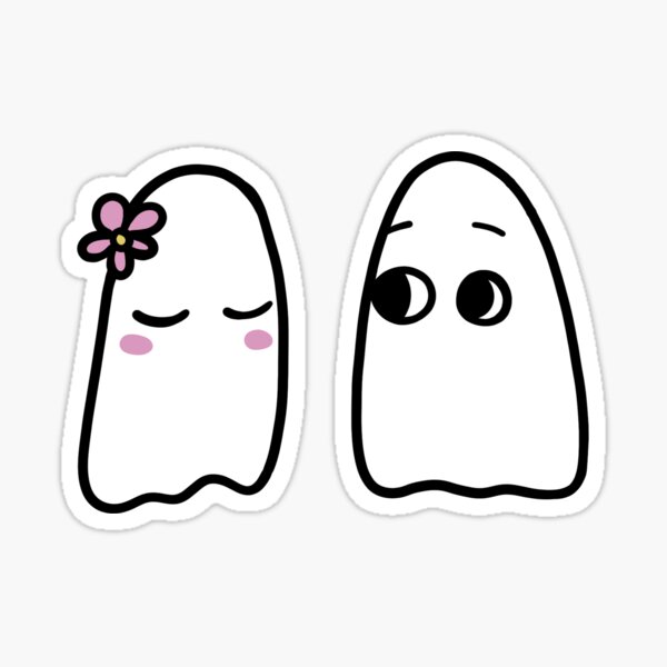 "Cute ghost couple" Sticker for Sale by drabdoodles | Redbubble