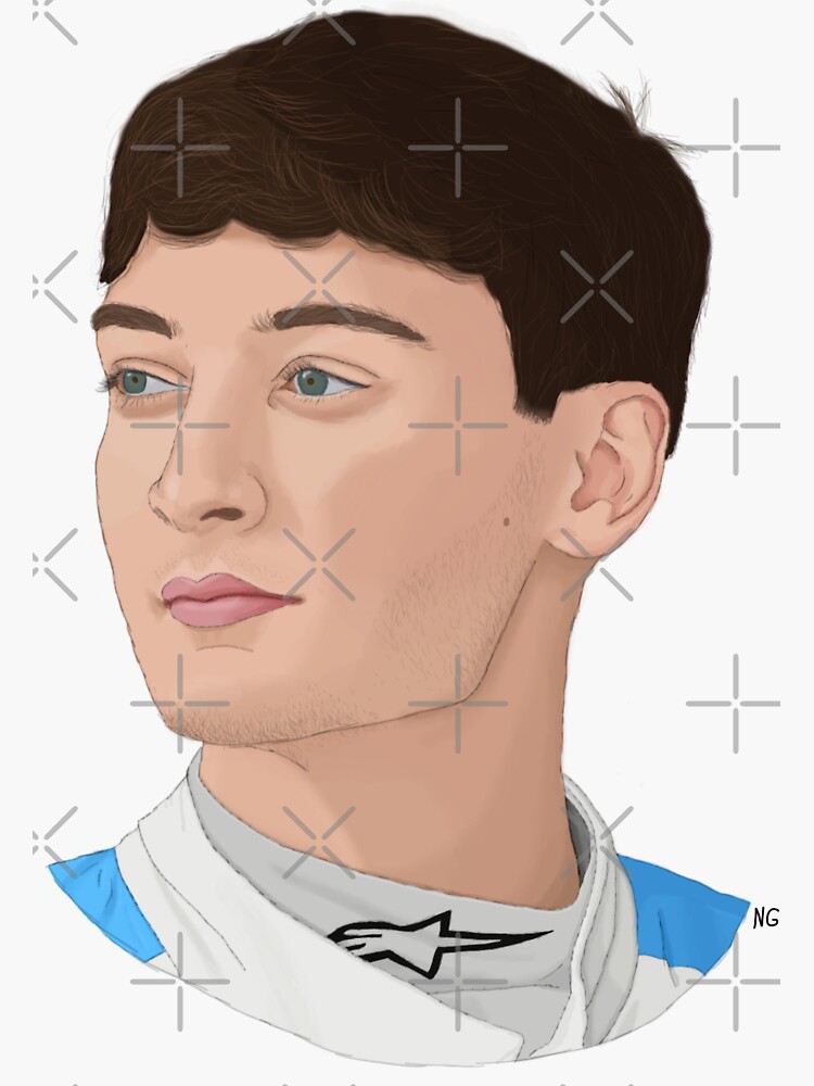 "George Russell" Sticker by NienkeBastille | Redbubble