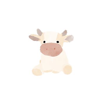 "watercolor cow cream " Sticker for Sale by thestickerbarn | Redbubble