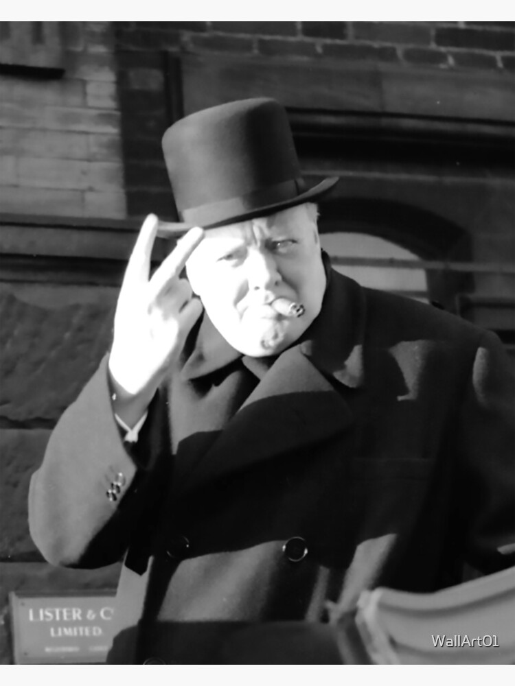 "Winston Churchill V Day V Sign 1945" Poster for Sale by WallArt01 ...