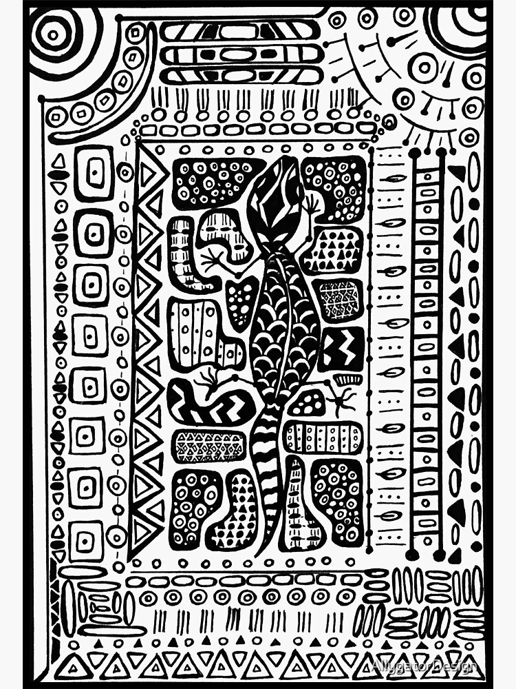 "Hand Drawn Gecko Desert Doodle Art" Sticker by AllygatorDesign | Redbubble