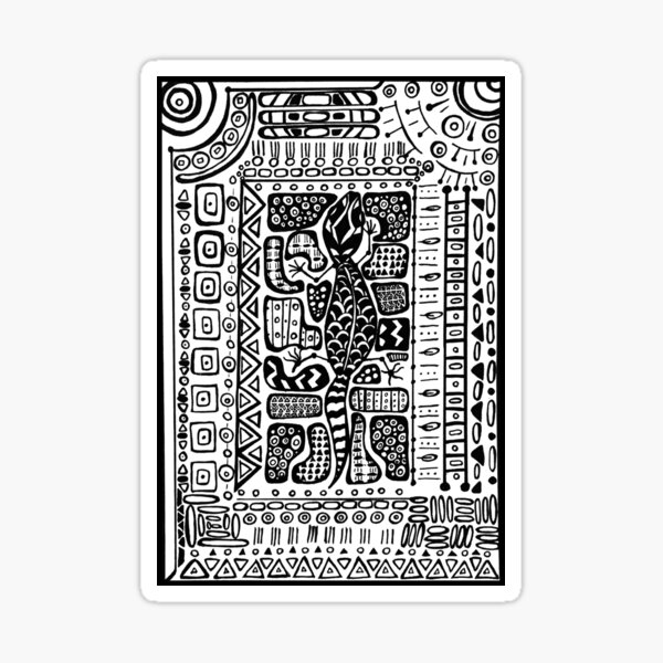 "Hand Drawn Gecko Desert Doodle Art" Sticker by AllygatorDesign | Redbubble
