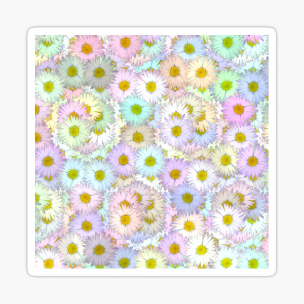 "Colorful daisy bouquet in pastel" Sticker by MarionsArt | Redbubble