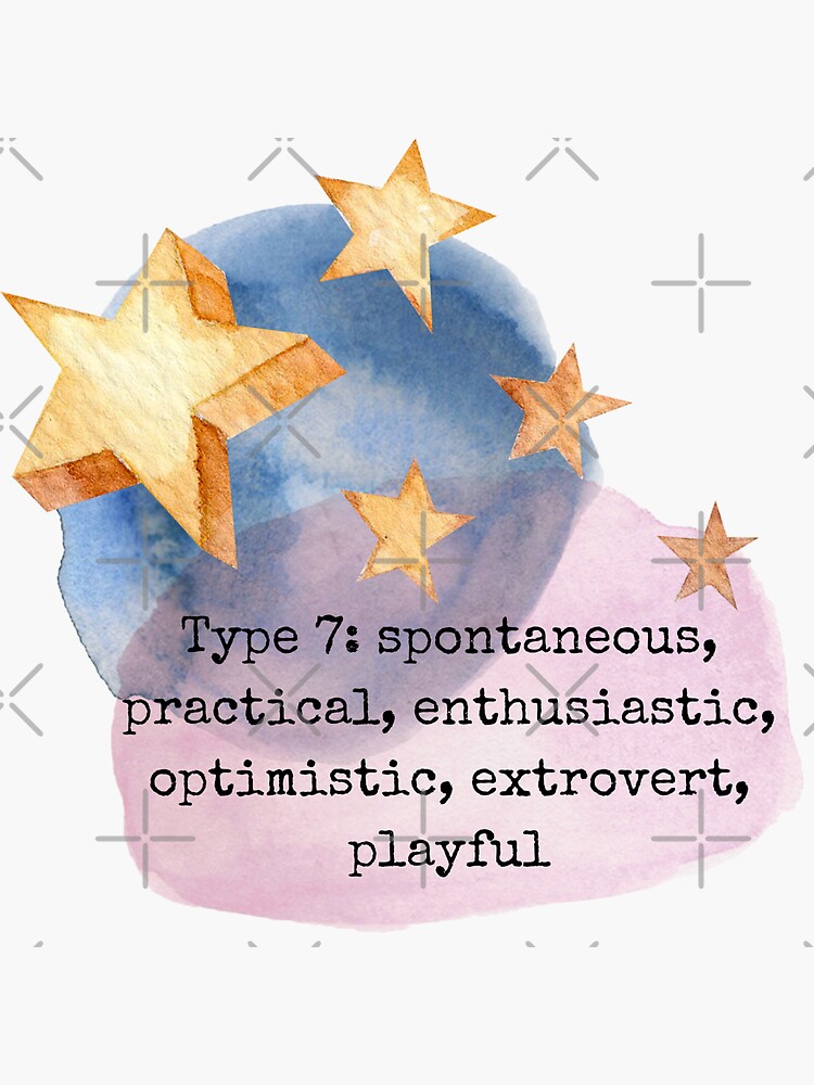 "Enneagram Type 7 Seven Personality Test Myers Briggs Watercolor Stars ...