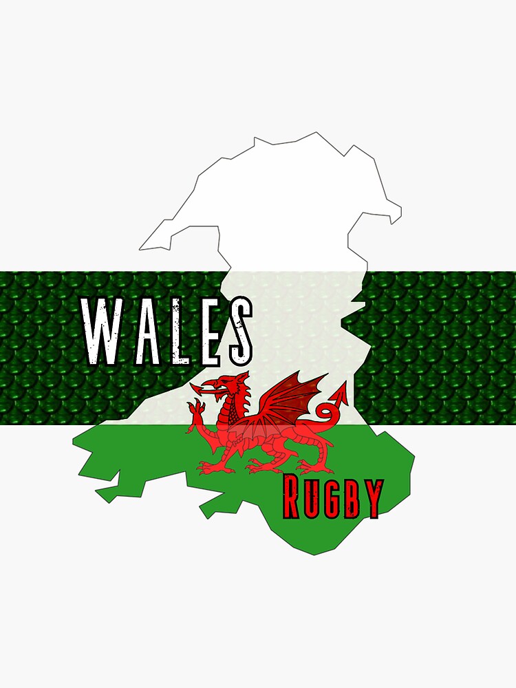 "wales rugby dragon map union sevens" Sticker for Sale by SportsHockey ...