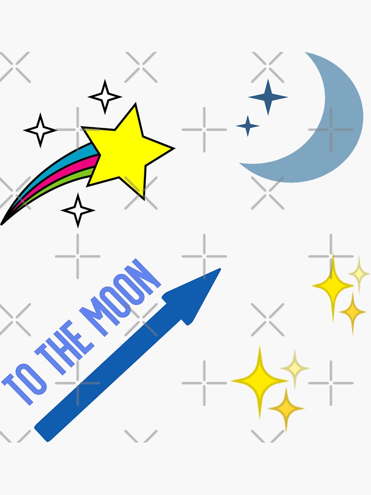 "to the moon sticker pack" Sticker for Sale by carriejng | Redbubble