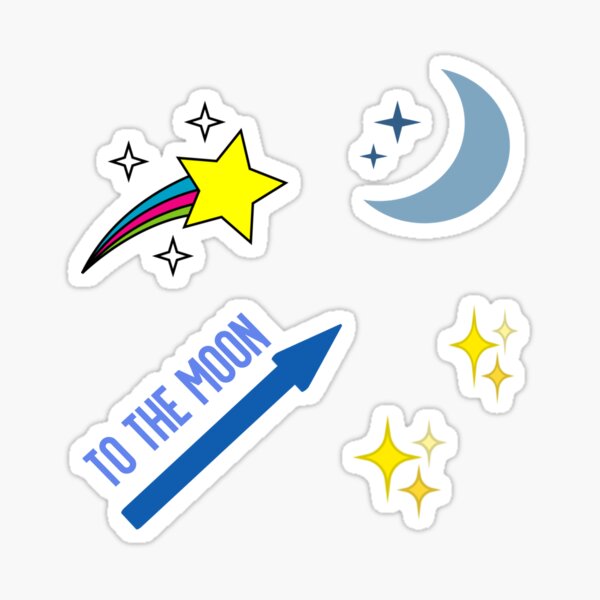 "to the moon sticker pack" Sticker for Sale by carriejng | Redbubble