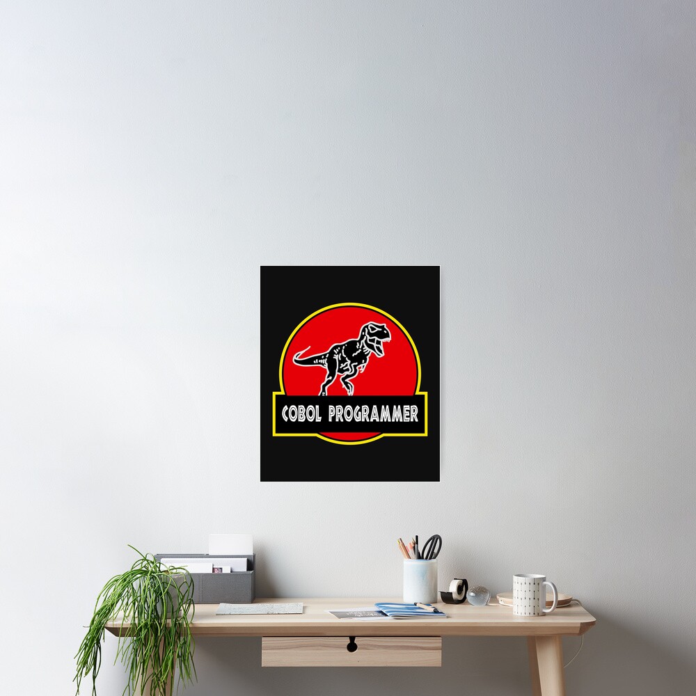 Póster «Dinosaurio programador COBOL jurásico» de penpixelart | Redbubble