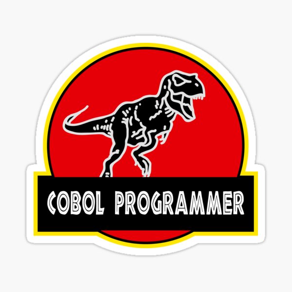 "Jurassic COBOL Programmer Dinosaur" Sticker for Sale by penpixelart ...