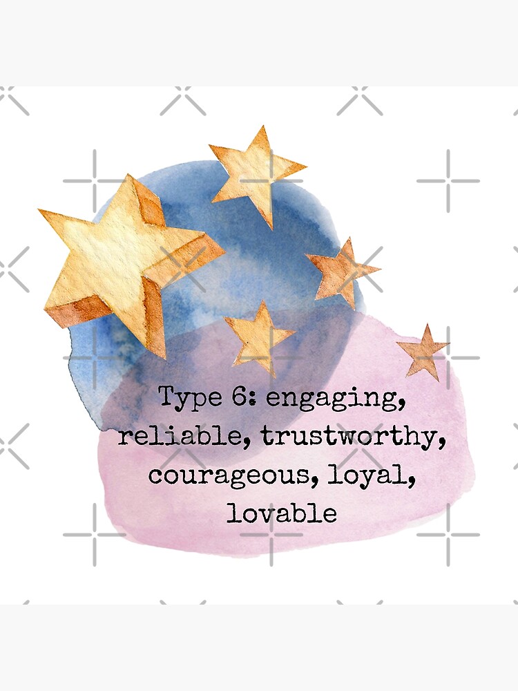"Enneagram Type 6 Six Personality Test Myers Briggs Watercolor Stars ...