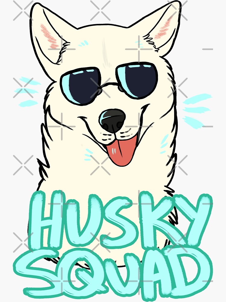 "HUSKY SQUAD (white)" Sticker for Sale by mexicanine | Redbubble
