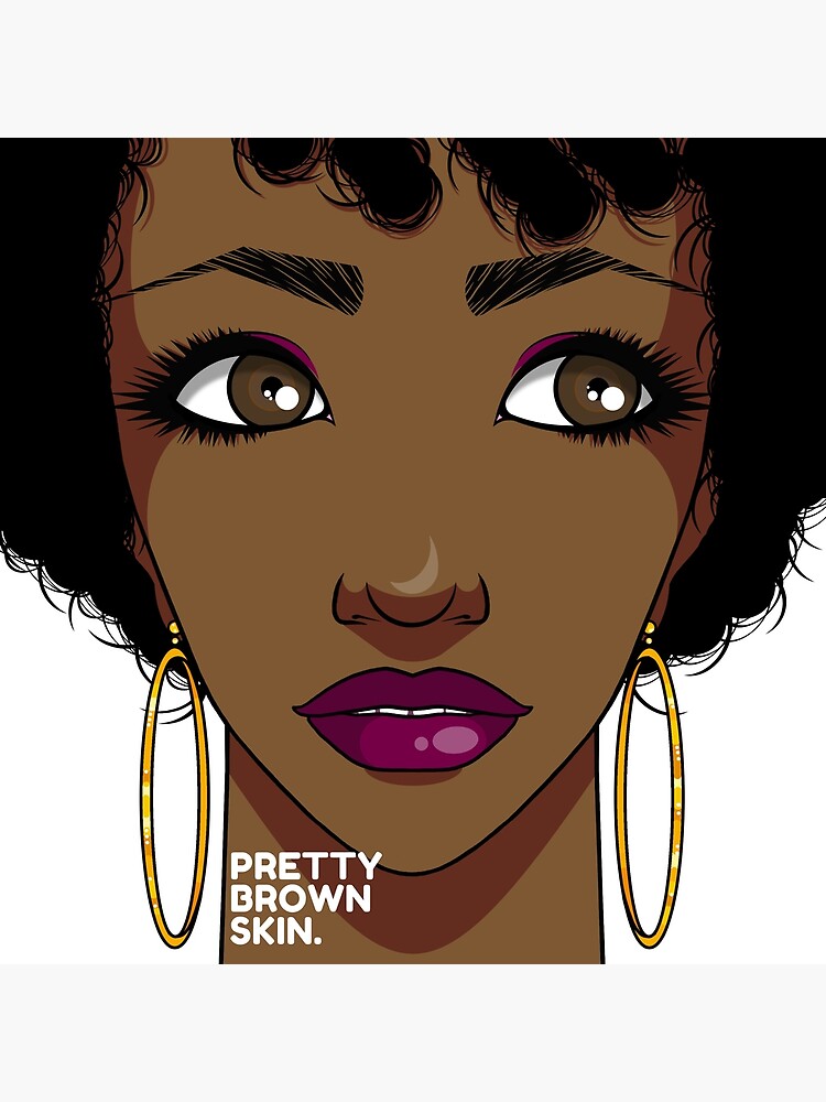 "Pretty Brown Skin Cartoon " Art Print by BlackCherryBlog | Redbubble