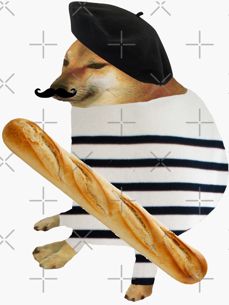 "French Cheems" Sticker for Sale by SciathDe | Redbubble