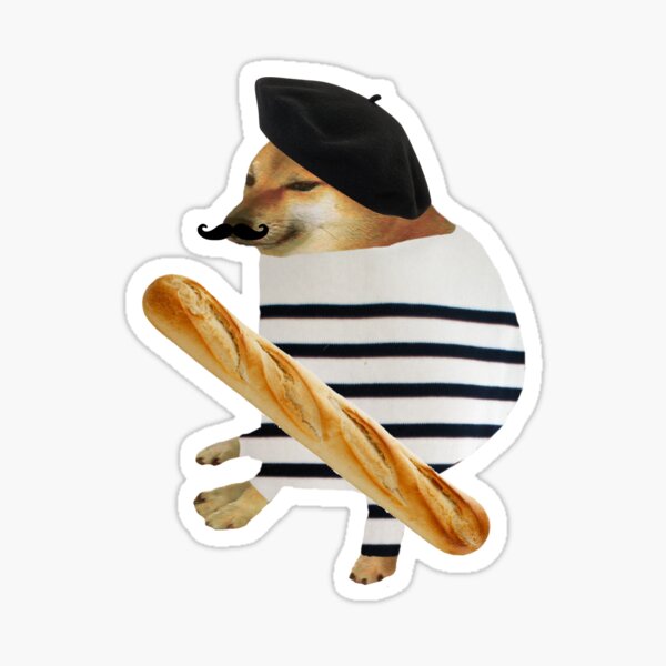"French Cheems" Sticker for Sale by SciathDe | Redbubble