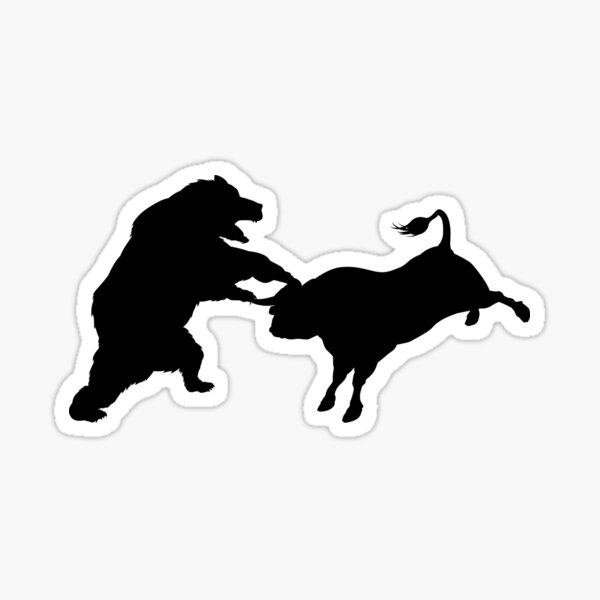 "Bull Market vs Bear Market " Sticker for Sale by Dansbydans | Redbubble