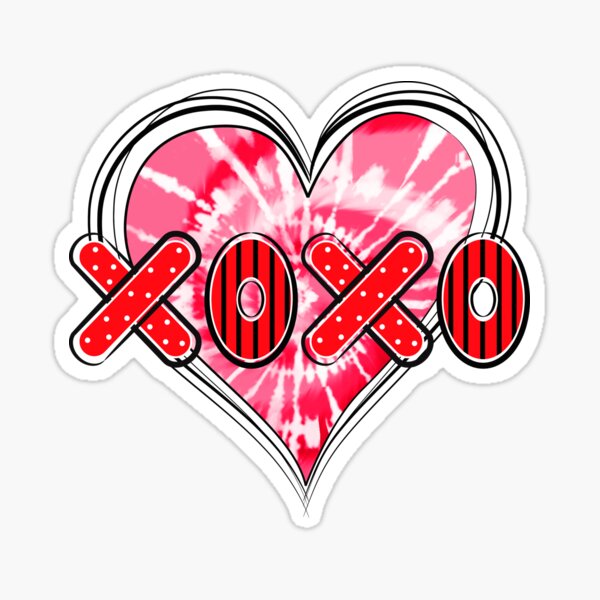 "Tie Dye Red Heart XOXO Sweet" Sticker for Sale by MisPuHoney | Redbubble