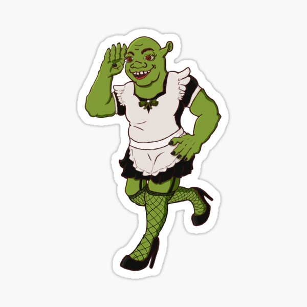 "Maid Shrek" Sticker for Sale by sludgecat | Redbubble