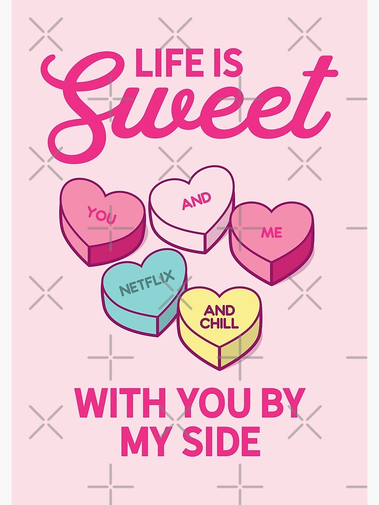 "Conversation Candy Love Hearts Pattern for Valentines Day " Poster by ...