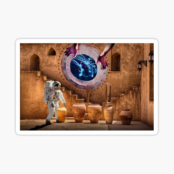 "Astronaut and Historical Place inside Time Machine" Sticker for Sale ...