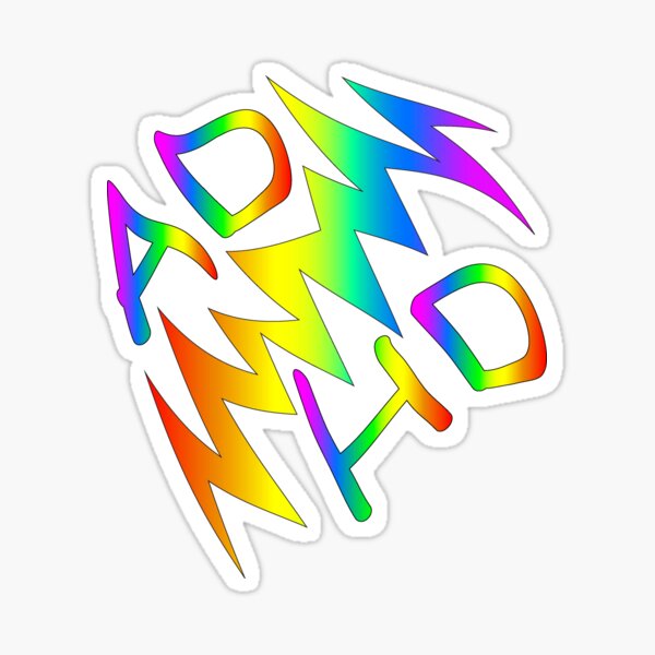 "ADHD Rainbow with an Outline" Sticker for Sale by MandyCrafts | Redbubble