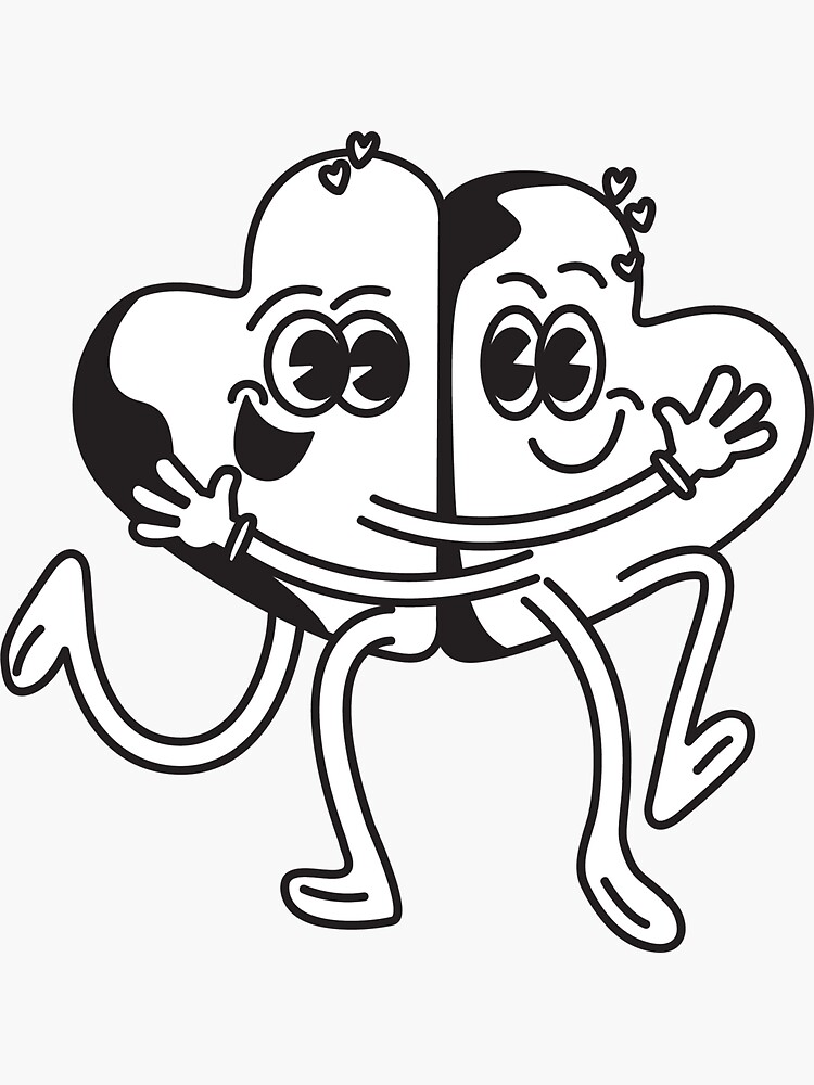 "Besties Hugging Sticker" Sticker for Sale by ricotaquito | Redbubble