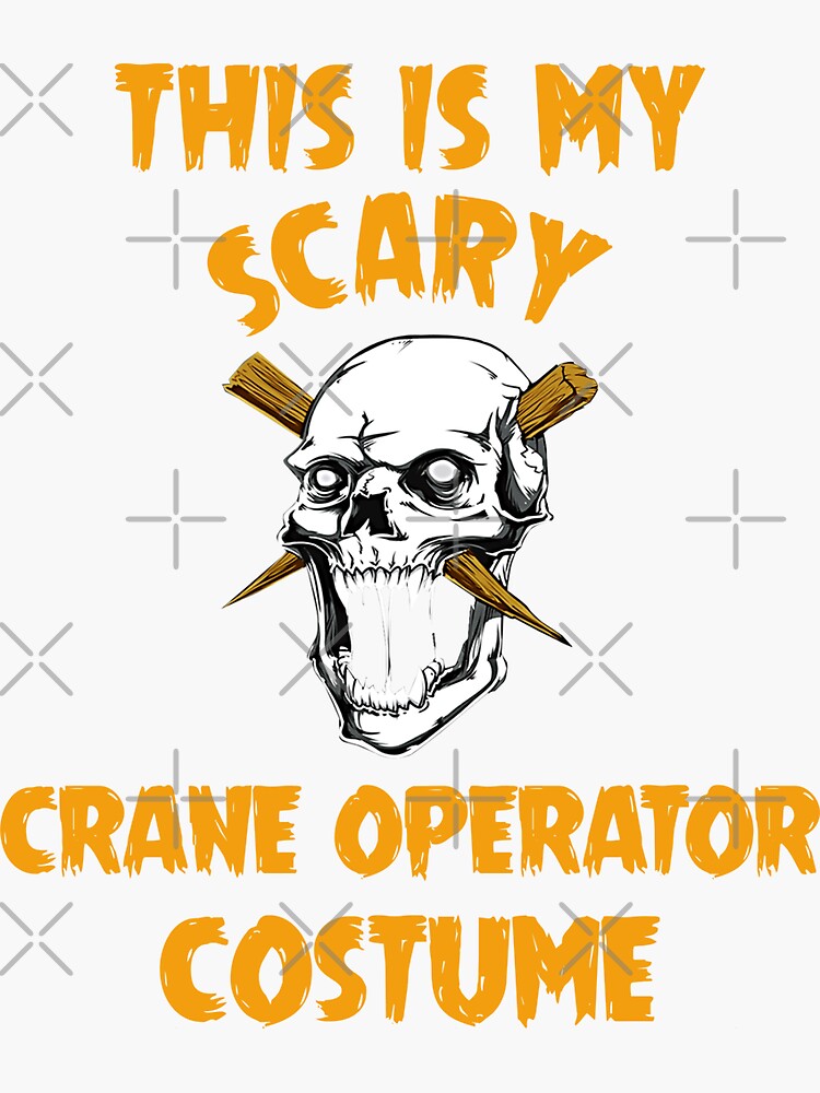 "scary crane operator costume " Sticker for Sale by Cubicon | Redbubble