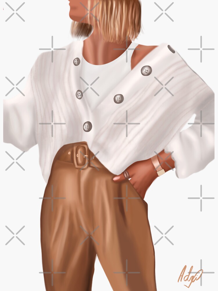 "Girl OOTD outfit " Sticker by adrianaaadesign | Redbubble