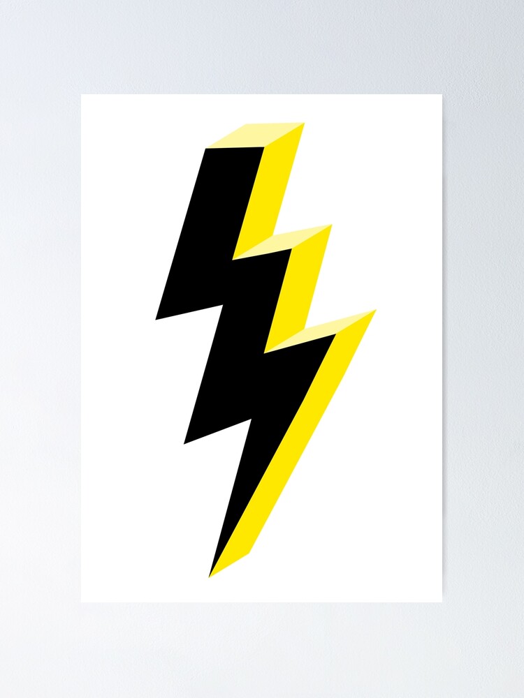 "Electric Yellow and Black Lightning " Poster for Sale by OneThreeSix ...