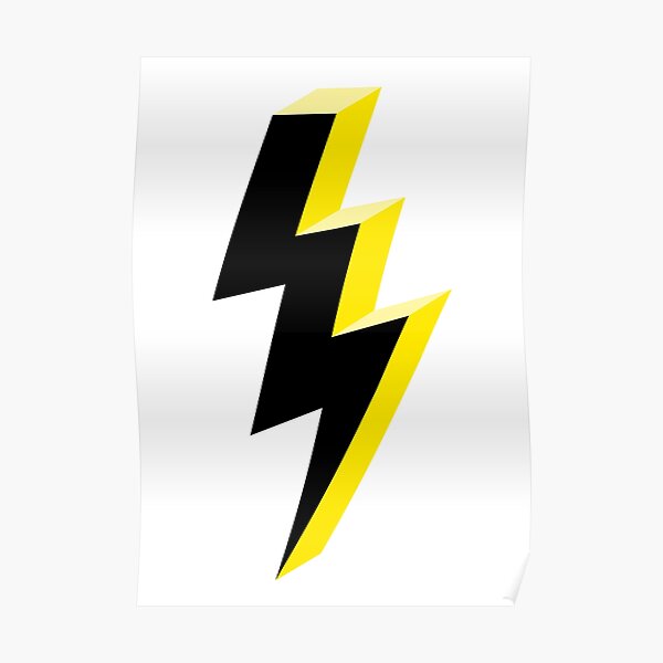 "Electric Yellow and Black Lightning " Poster for Sale by OneThreeSix ...
