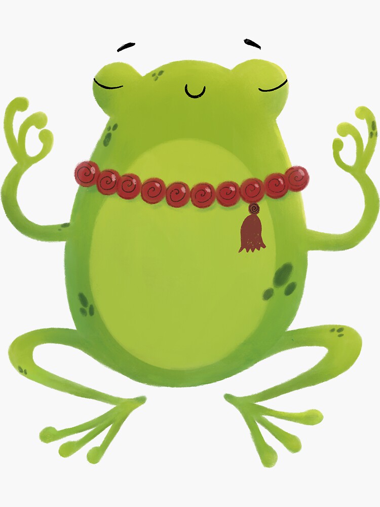 "Relaxed Zen Frog" Sticker by magnus-tilda | Redbubble