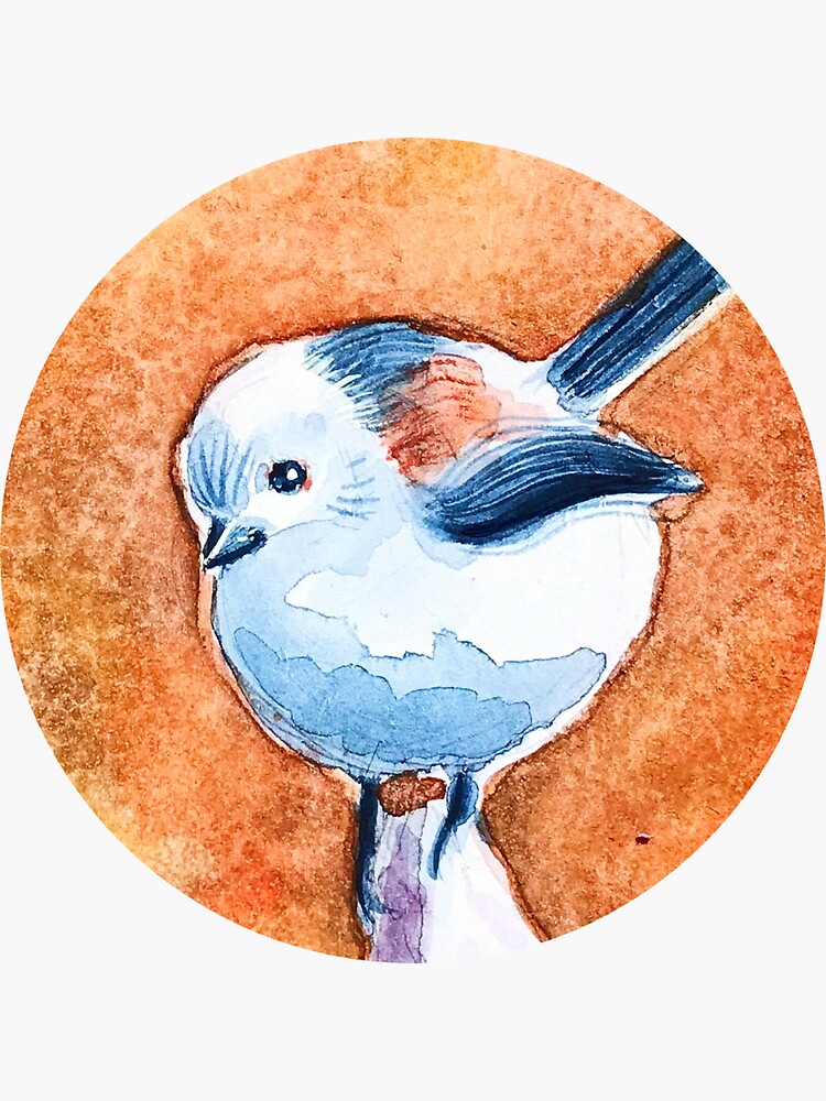 "Original Shima Enaga Watercolor Painting" Sticker for Sale by ...