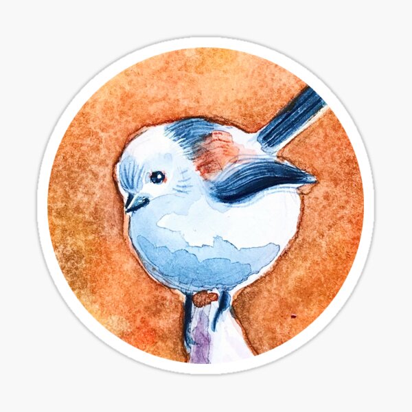 "Original Shima Enaga Watercolor Painting" Sticker for Sale by ...