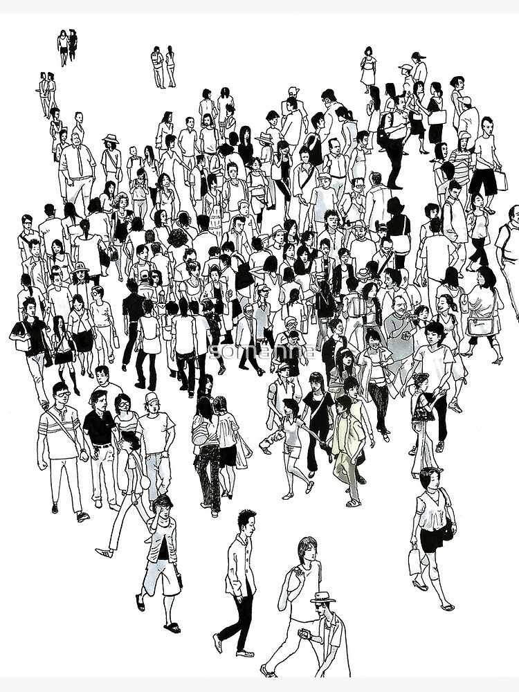 "Shibuya Crowd Drawing" Poster by somanna | Redbubble