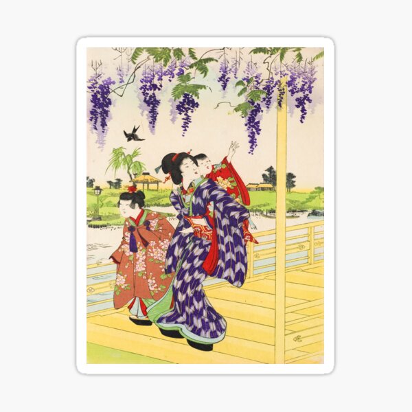 "Toyohara Yoshu Chikanobu (1838-1912) "Fuji no sakari" 藤のさかり (Wisteria ...