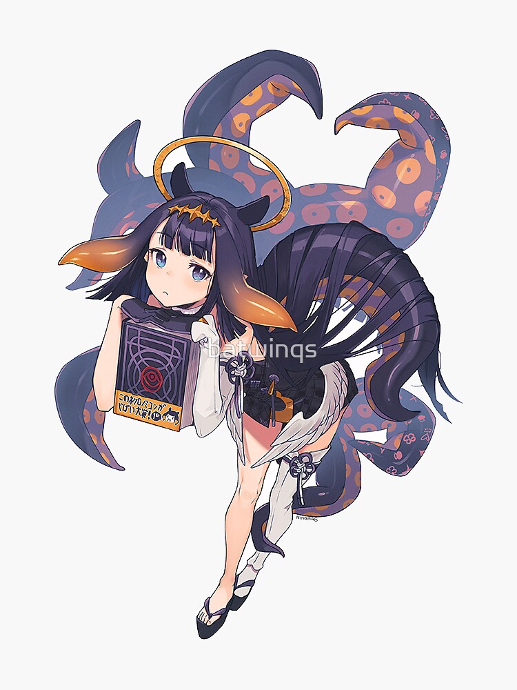 "ninomae ina'nis" Sticker for Sale by batwinqs | Redbubble