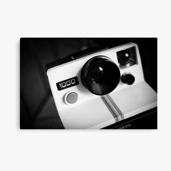 Lienzo «Cámara blanca instantánea analógica vintage en blanco y negro ...