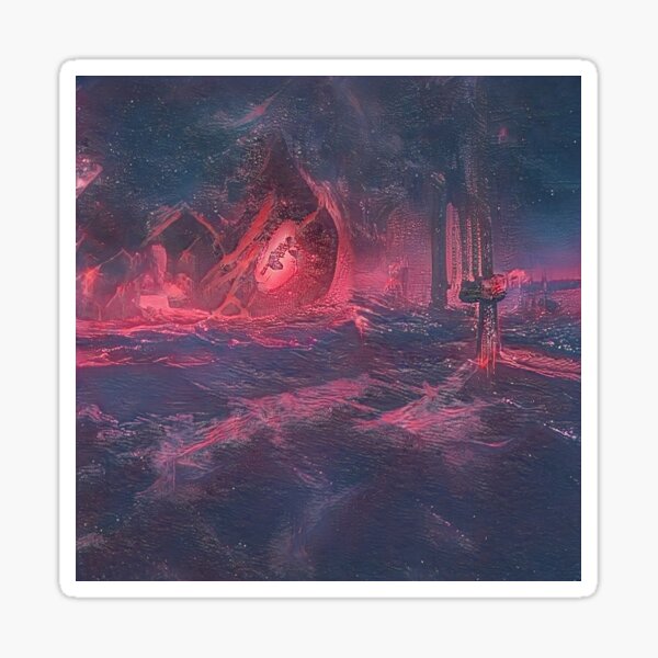 "Apocalypse Red" Sticker for Sale by AI-Art-Project | Redbubble