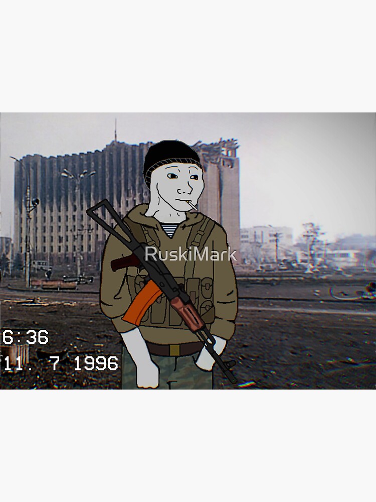 "Chechen War VDV Doomer VHS Footage" Sticker for Sale by RuskiMark ...