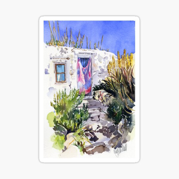 "Cottage at San Pedro" Sticker for Sale by margaretmerry | Redbubble