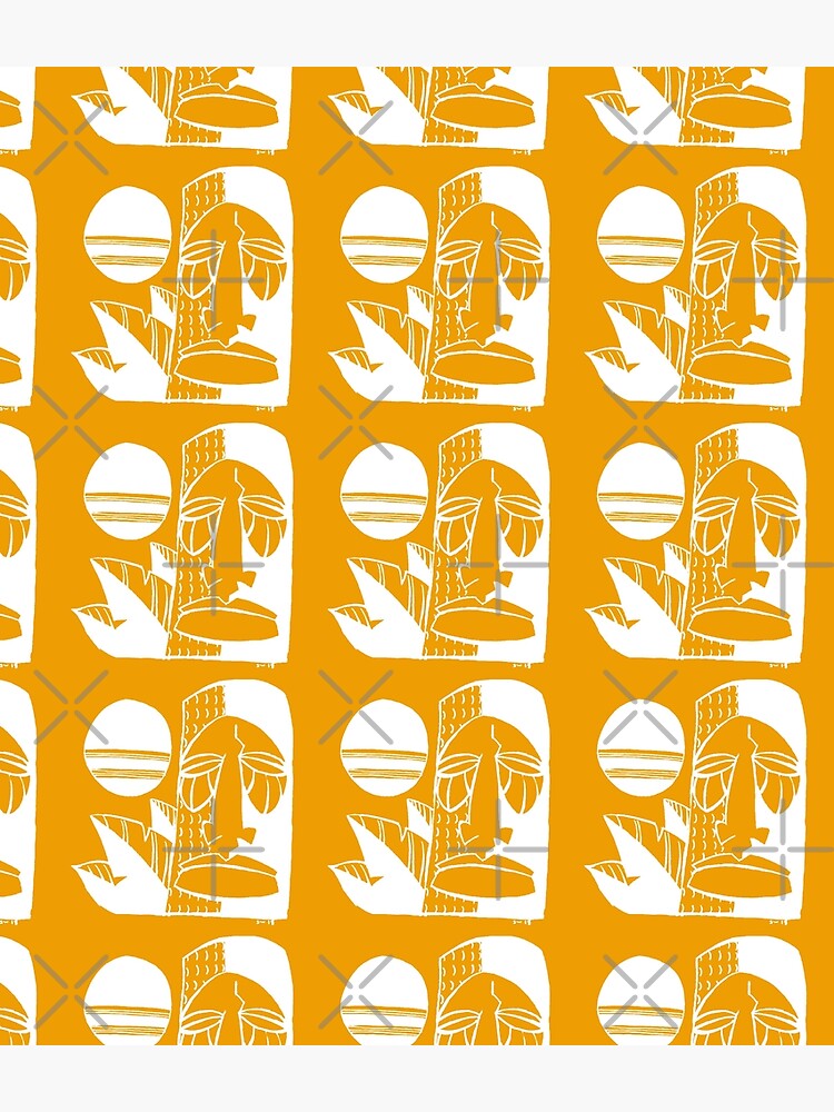 Midwest Tiki Moai - In White and Orange Backpack sold by Anna Butova ...