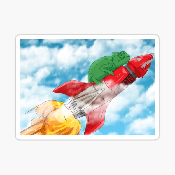"a flying chameleon" Sticker by ArtOutfit | Redbubble