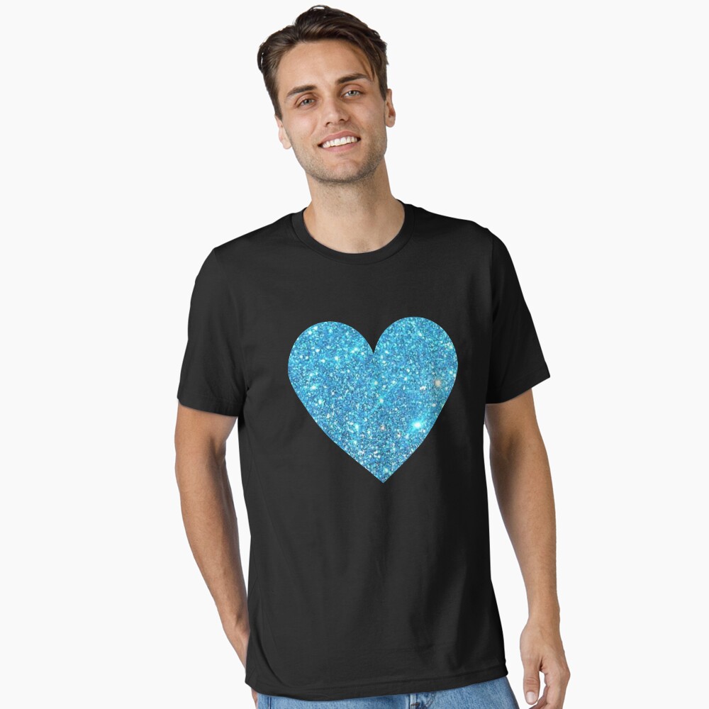 "Light Blue Faux Glitter Heart" Sticker for Sale by Felicity-K | Redbubble