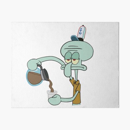 "Squidward Coffee Cartoon" Art Board Print for Sale by ethelabel ...