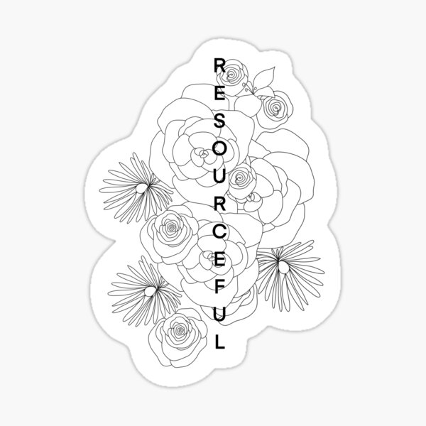 "Resourceful Floral Line Art" Sticker for Sale by wallflowerbee | Redbubble