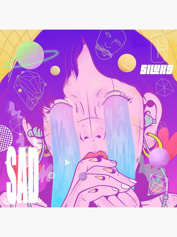 "Dope hood girl making a sad face crying illustration " Photographic ...