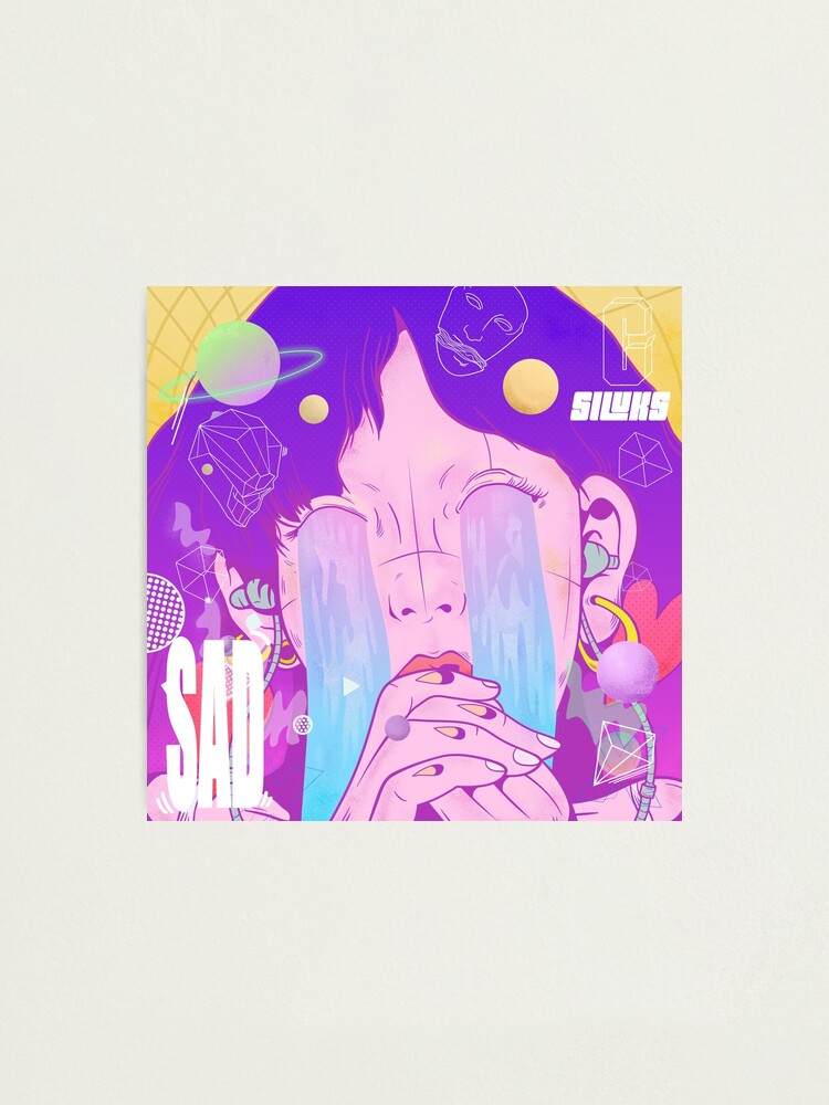 "Dope hood girl making a sad face crying illustration " Photographic ...