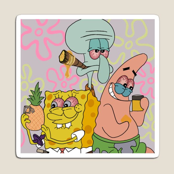 "Stoned SpongeBob Aufkleber" Magnet von Kayleejarvis | Redbubble